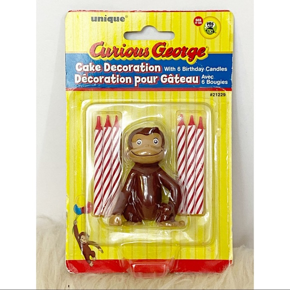 Other | Curios George Candles And Cake Topper 6piece Set | Poshmark